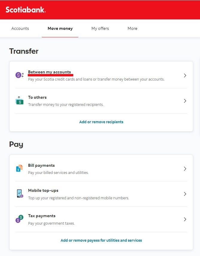 Scotia OnLine - How to do a transfer | Scotiabank TCI