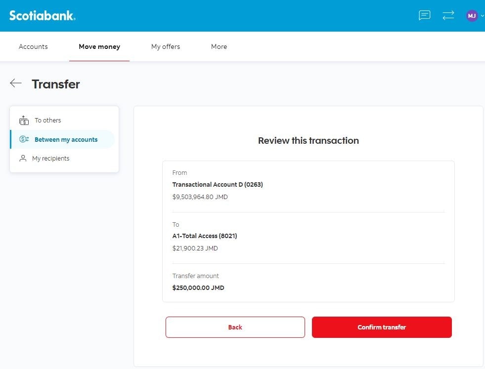 Scotia OnLine - How to do a transfer | Scotiabank TCI