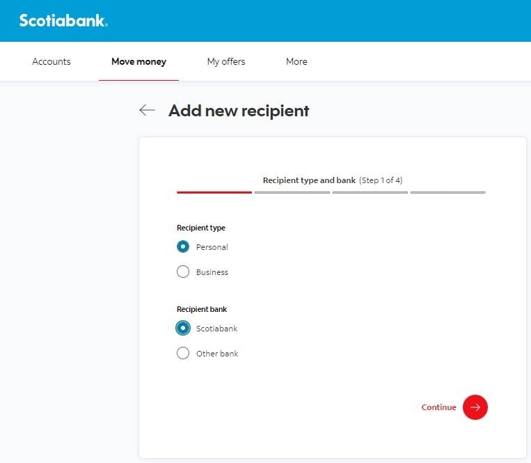 Scotia Online - Adding a Recipient | Scotiabank TCI